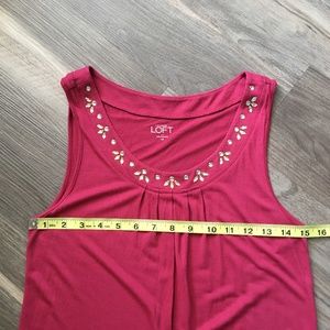 LOFT | Tops | Loft Size Xs Wine Colored Rhinestone Sleeveless | Poshmark
